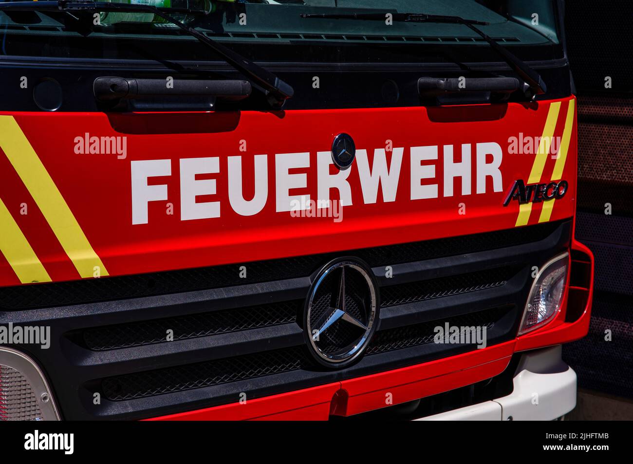 The frontal part of a German fire truck Stock Photo - Alamy