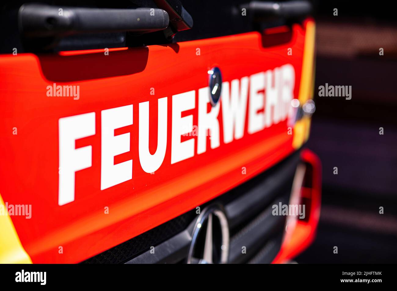 The frontal part of a German fire truck Stock Photo - Alamy