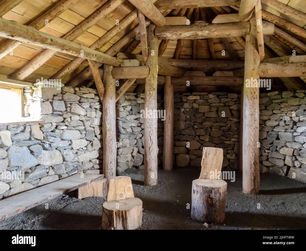 A replica Viking long house in Haroldswick on Unst, Shetland, Scotland ...
