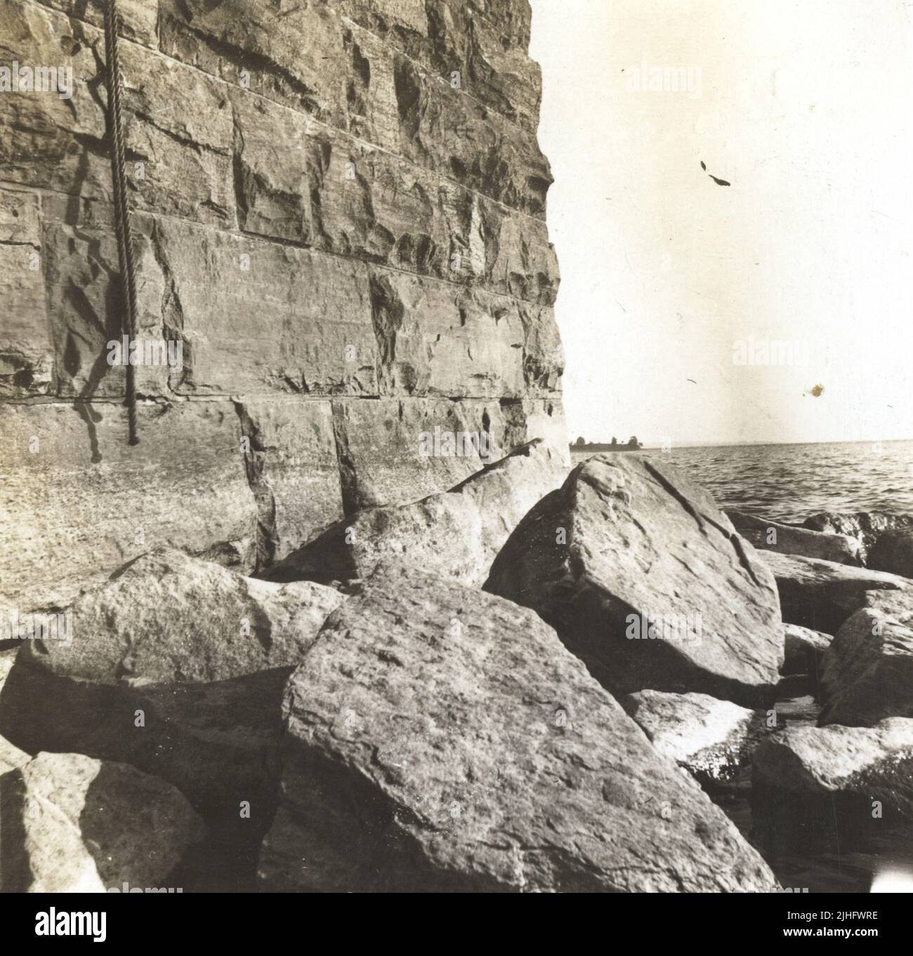 Vermont - Colchester Reef. Looking SE, shows riprap deposited in 1904 ...