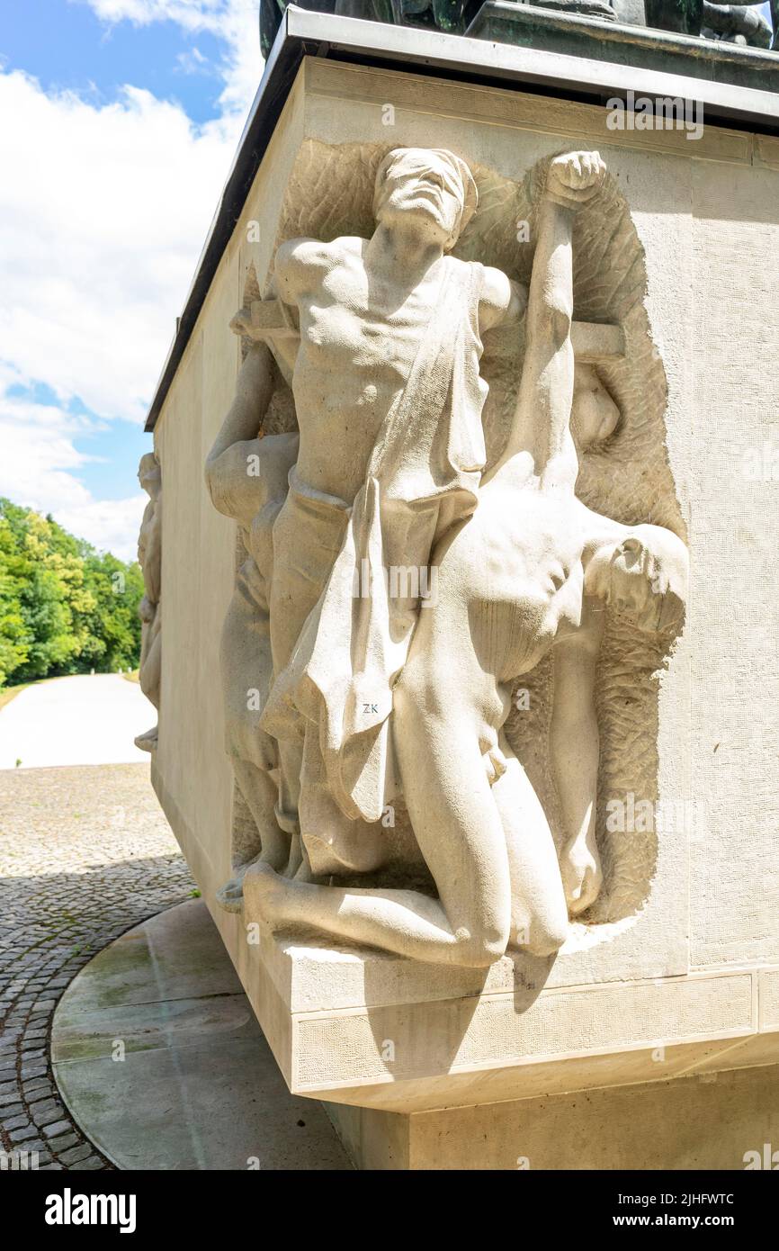 Impressive second world war memorial - the statue of stone and bronze ...