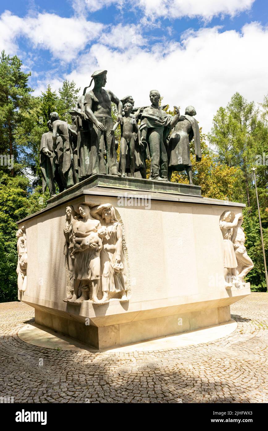Impressive second world war memorial - the statue of stone and bronze ...