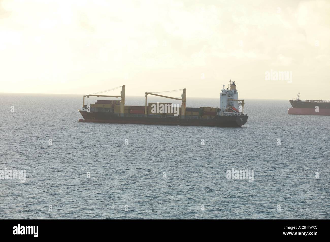 Port of Freeport Bahamas Container shipyard with heavy lifting Cranes ...