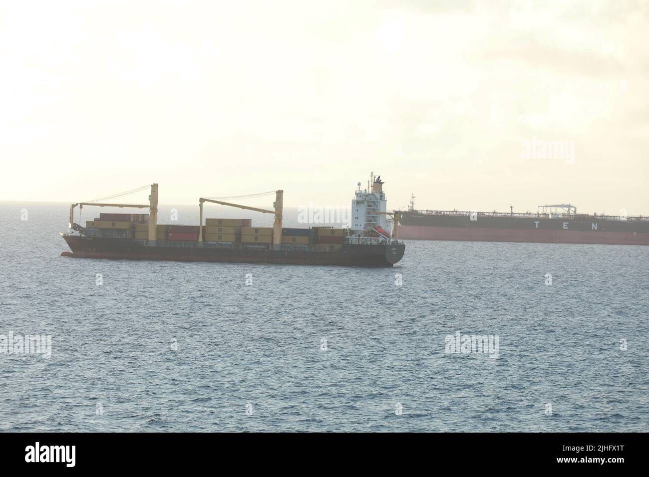 Port of Freeport Bahamas Container shipyard with heavy lifting Cranes ...