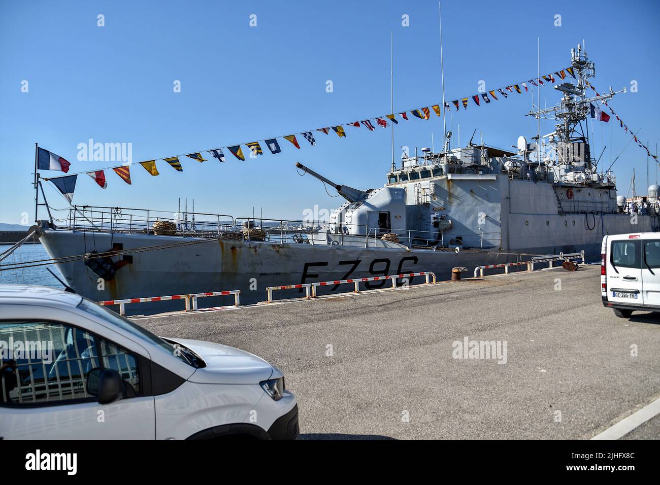 The high-seas patrol vessel Commandant Birot is seen docked at the port ...