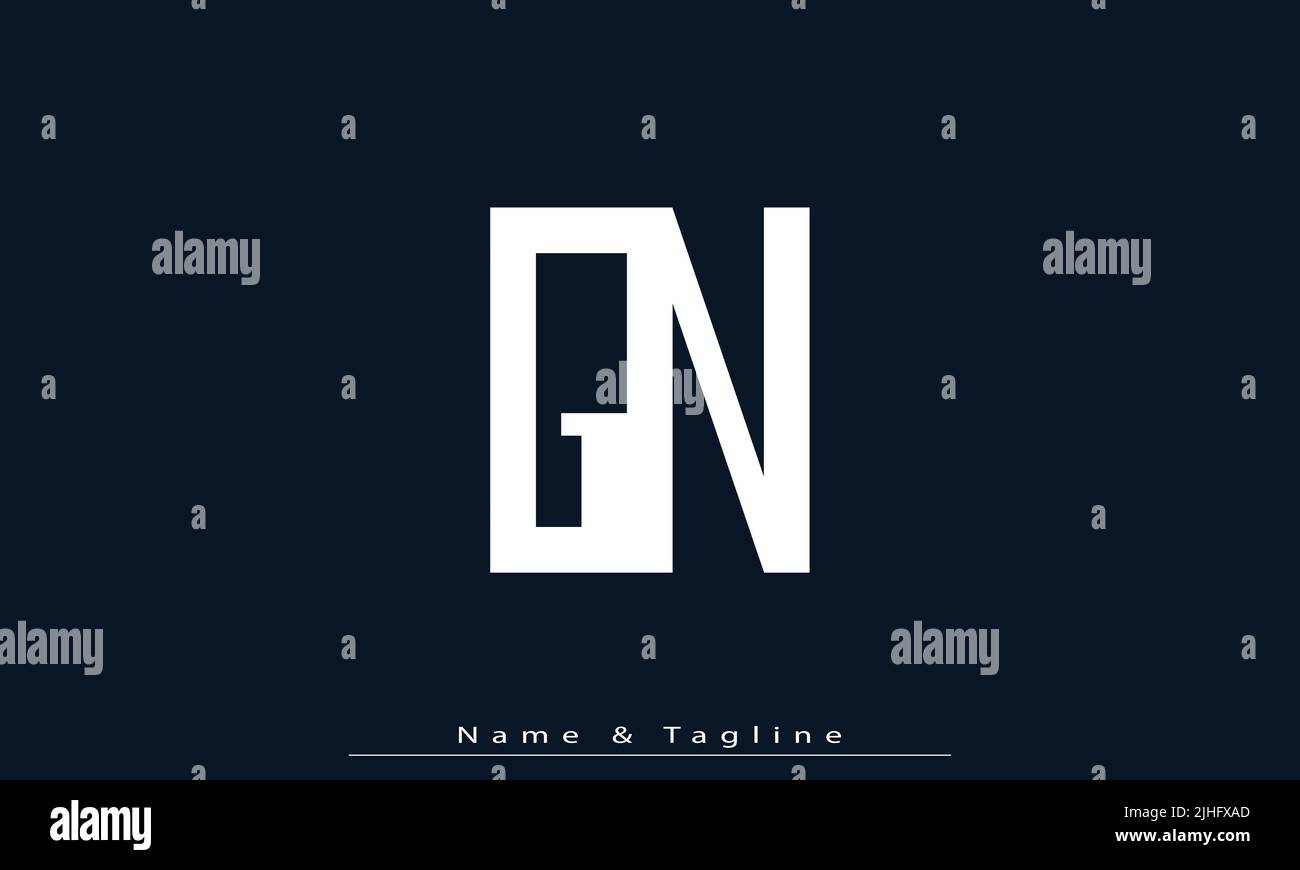 Gn letter logo design hi-res stock photography and images - Alamy