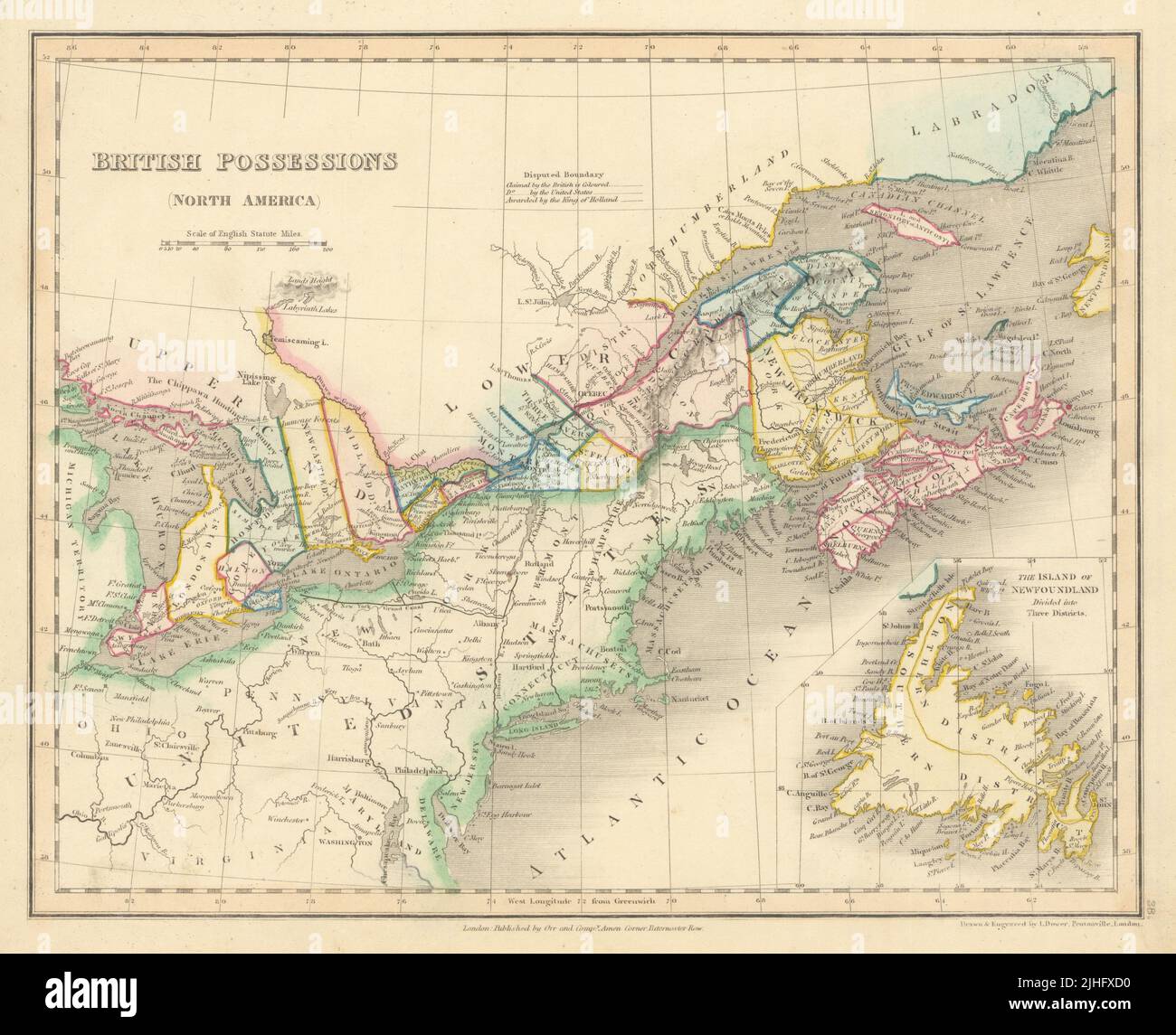 British north america map 19th century hi-res stock photography and ...