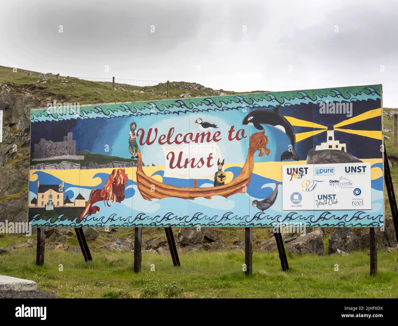 Welcome to unst sign hi-res stock photography and images - Alamy