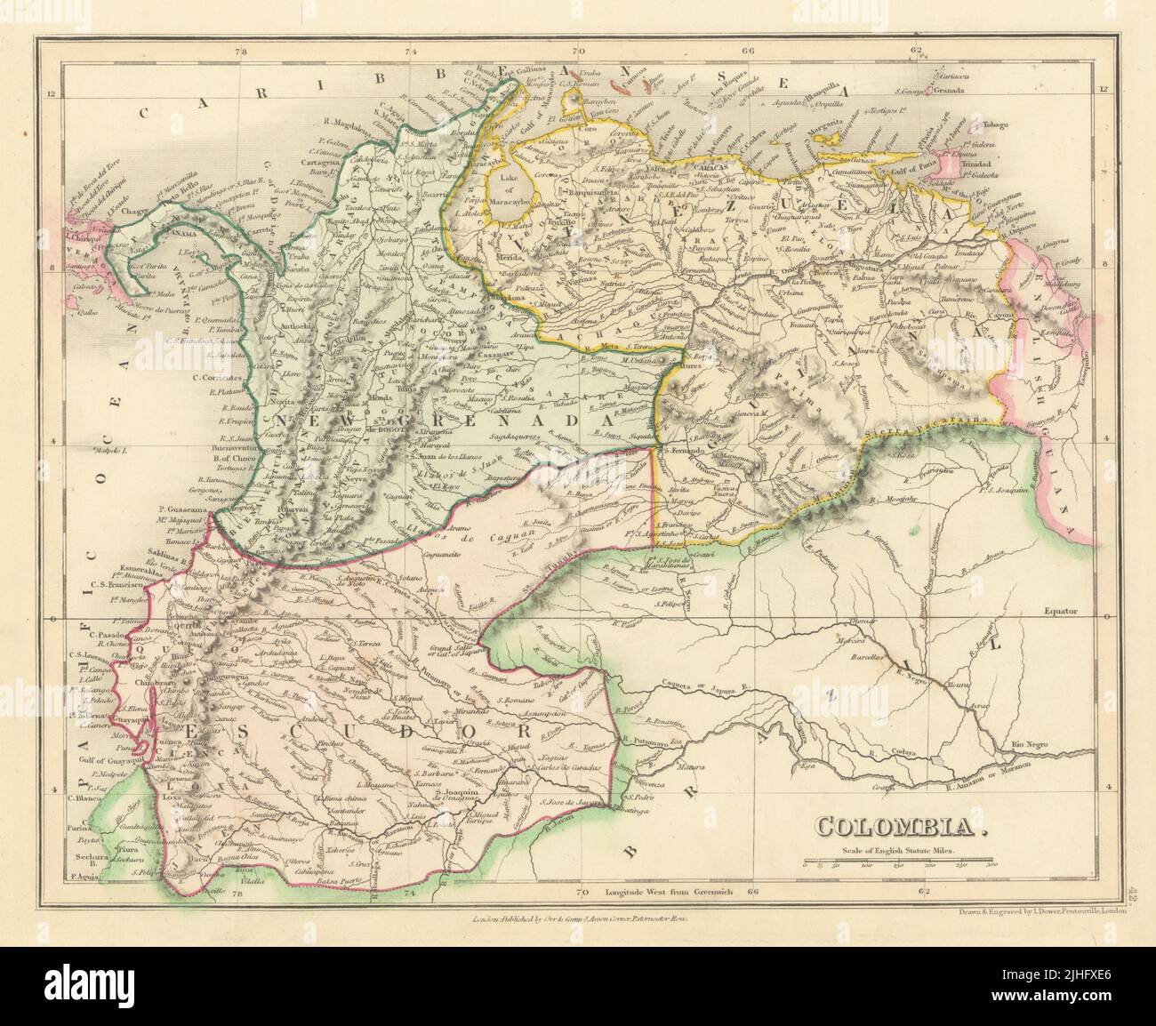 Gran Colombia. New Granada "Escudor" Ecuador Venezuela Guiana. DOWER ...