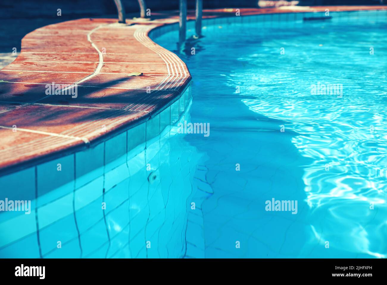 Empty swimming pool in the morning in the hotel, summer day, vacation ...