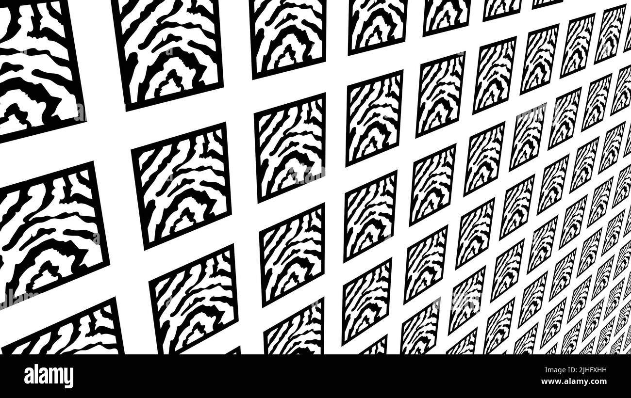 A bent perspective zebra pattern wall illustration Stock Photo - Alamy