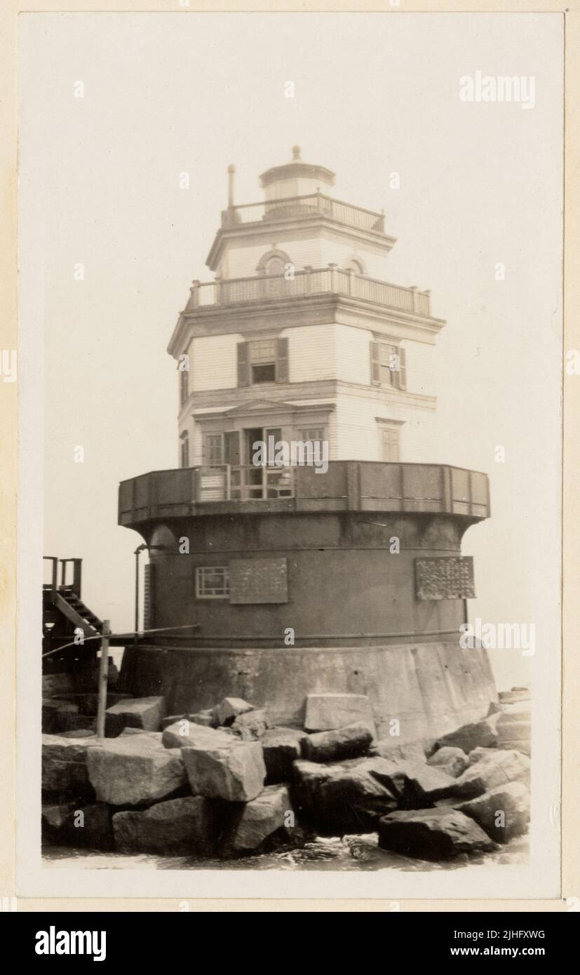 Delaware - Harbor of Refuge. Harbor of Refuge Light Station, Delaware. Lighthouse showing ...