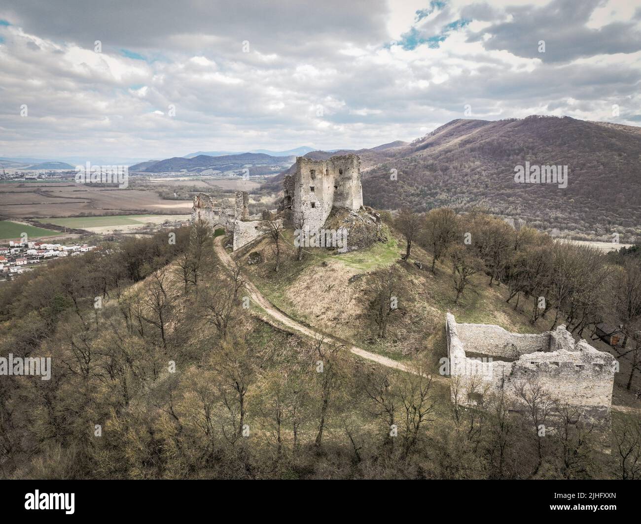 Aerial view of castle in Brekov village in Slovakia Stock Photo - Alamy