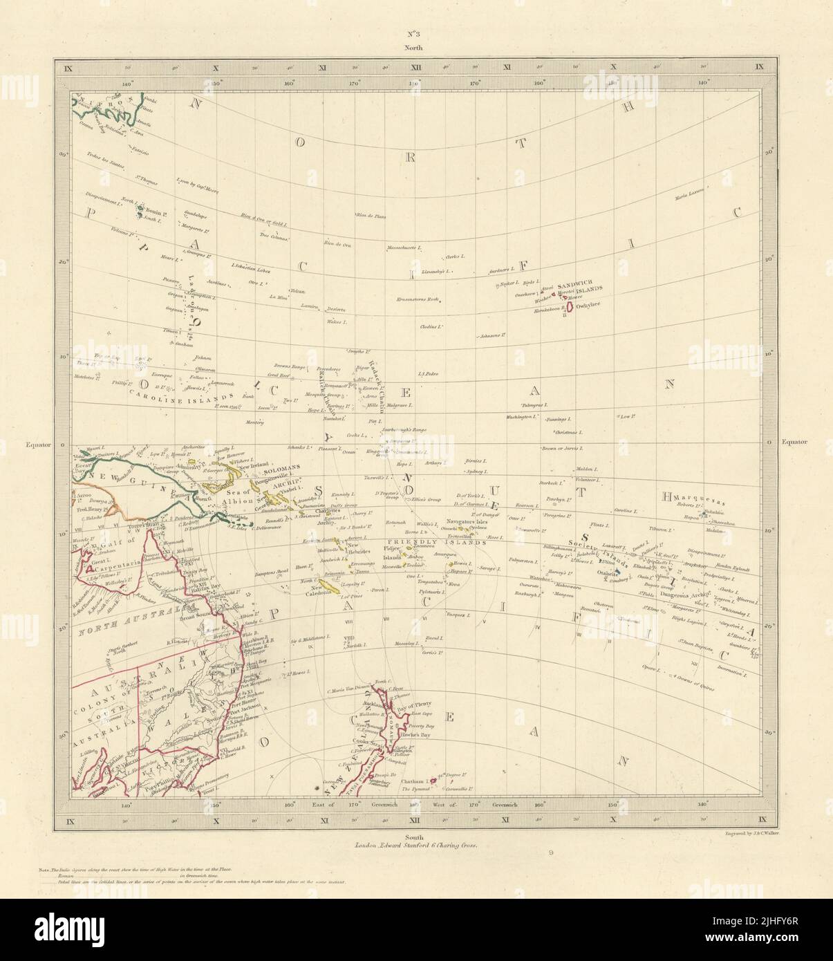 AUSTRALASIA POLYNESIA PACIFIC OCEAN. On Gnomonic Projection. SDUK 1856 ...