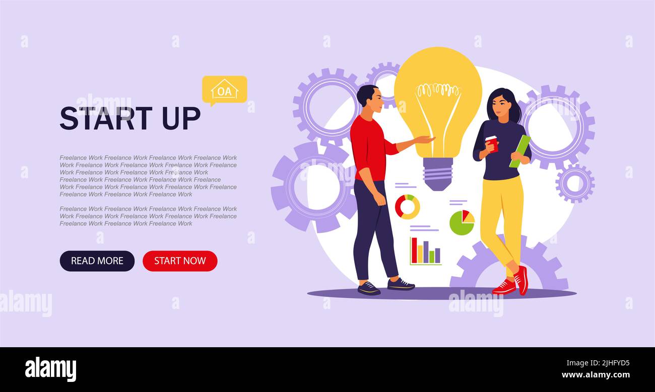 Idea, start up launching, business success, brainstorm concept. Website ...