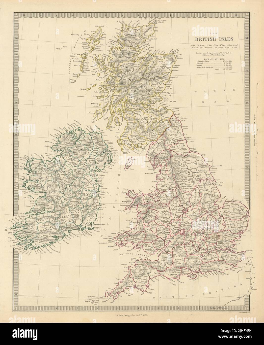 BRITISH ISLES. United Kingdom & Ireland. Counties towns rivers. SDUK ...