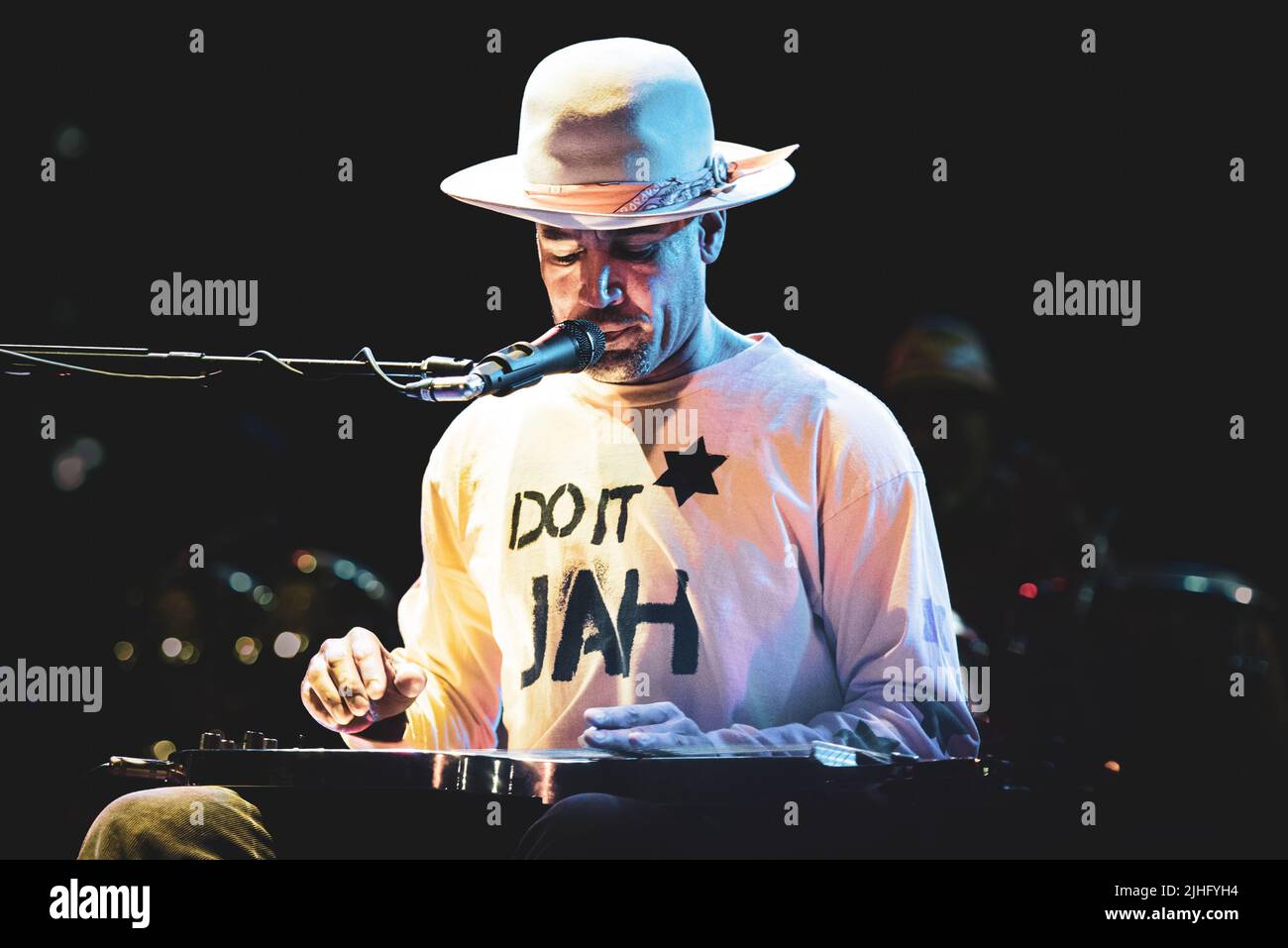 ITALY, GRUGLIASCO, JULY 2ND 2019: Ben Harper, founder, leader guitarist ...