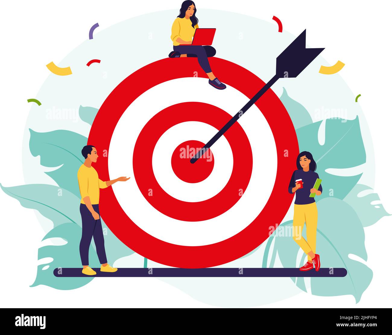 Business team achieving goal. Marketing strategy concept. People near ...