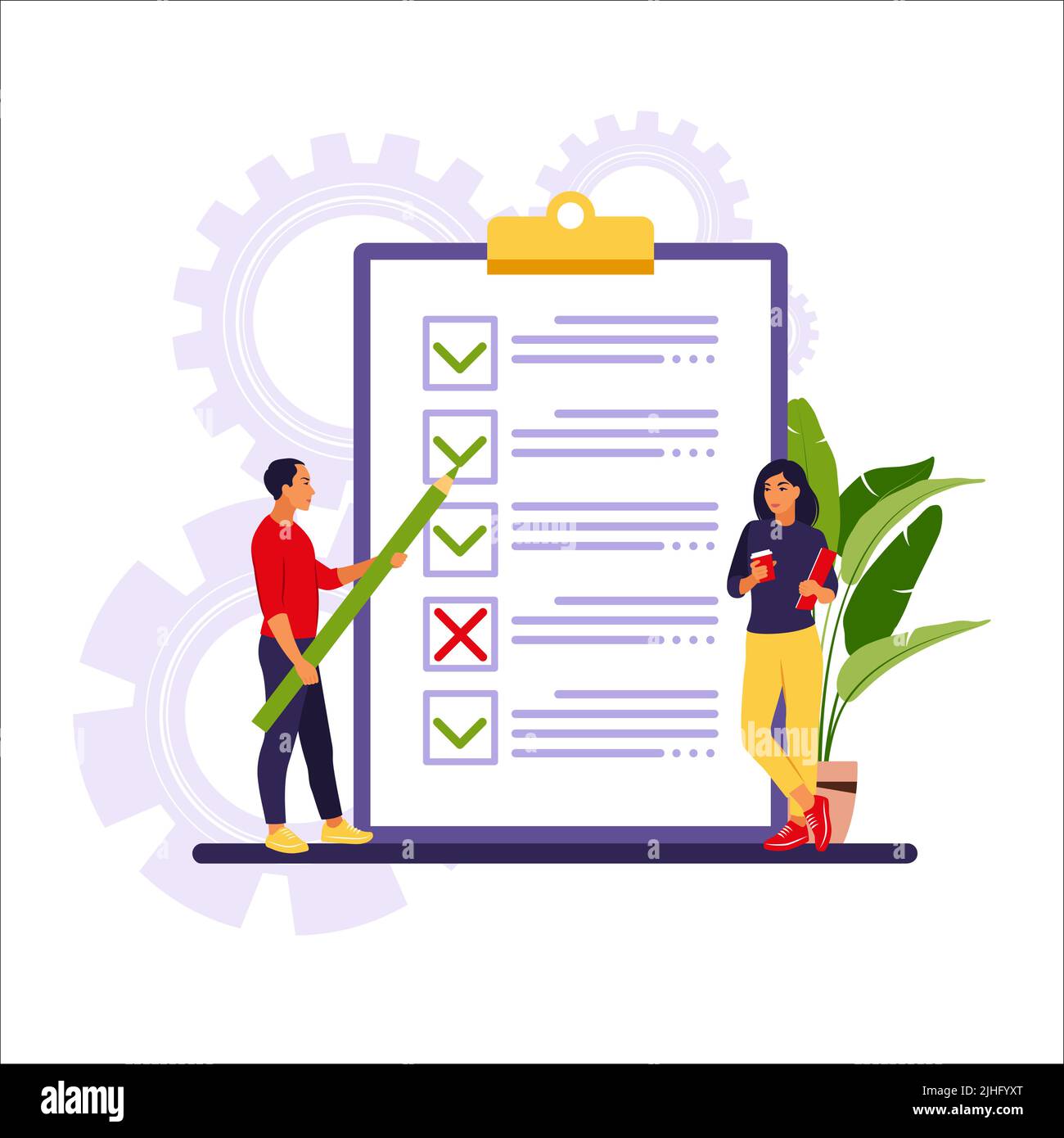 Business people checking completed tasks and prioritizing tasks in to ...