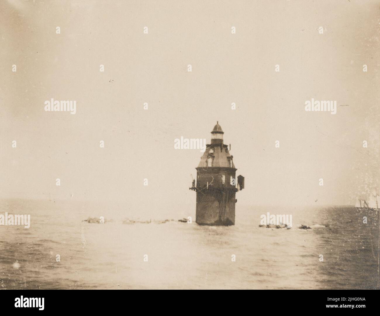 New Jersey - Ship John Shoal. Ship John Shoal Light Station, New Jersey. SW, 200 ft Stock Photo ...