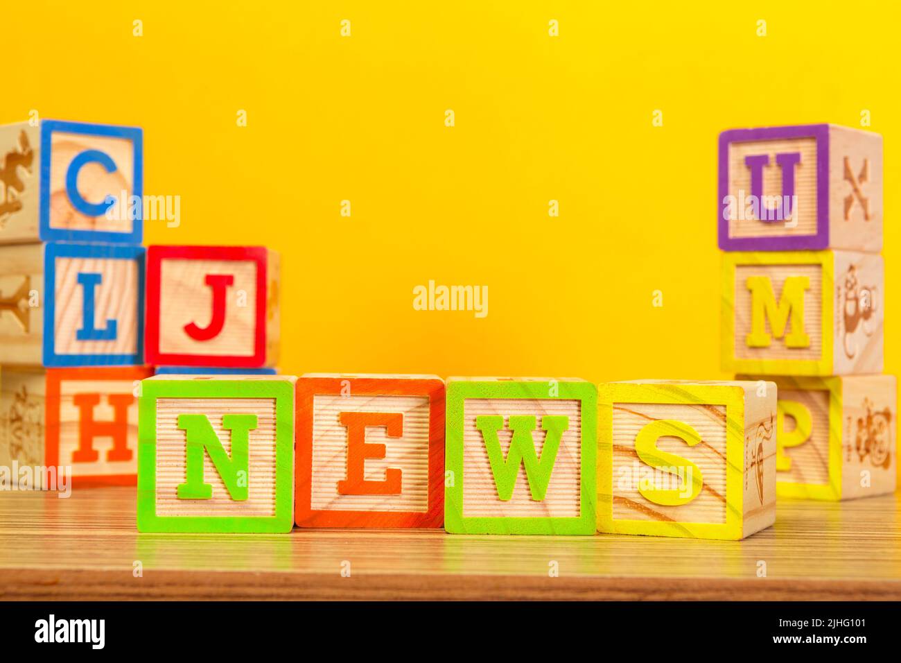Wooden alphabet blocks with letters Stock Photo - Alamy