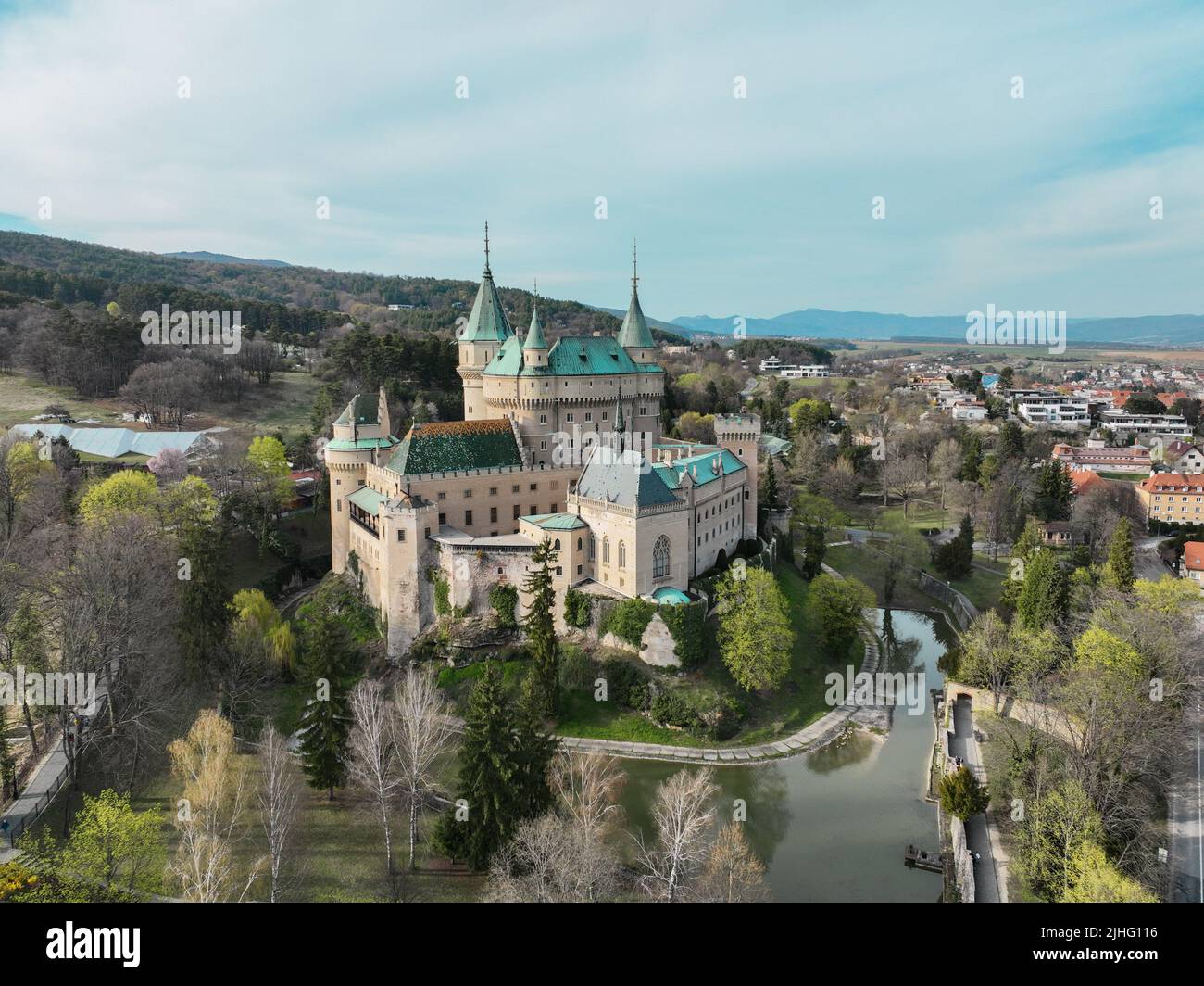 Aerial view of Bojnice castle in Slovakia Stock Photo - Alamy