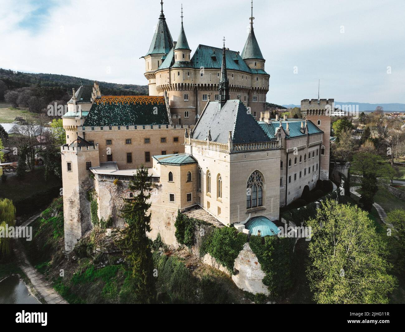 Aerial view of Bojnice castle in Slovakia Stock Photo - Alamy