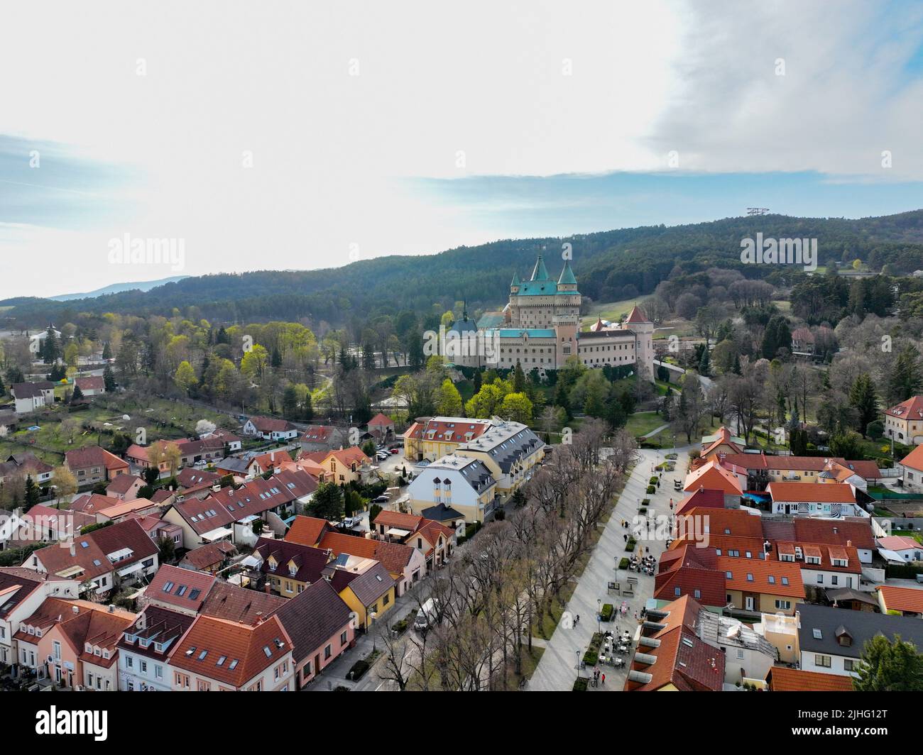 Aerial view of Bojnice castle in Slovakia Stock Photo - Alamy