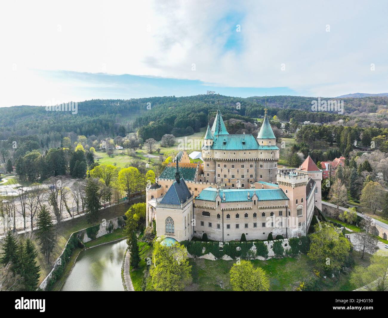 Aerial view of Bojnice castle in Slovakia Stock Photo - Alamy