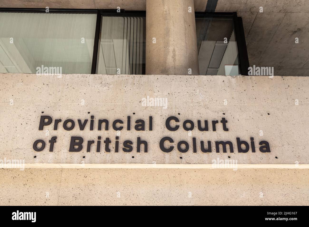 Sign of Provincial Court of British Columbia in Downtown Vancouver ...