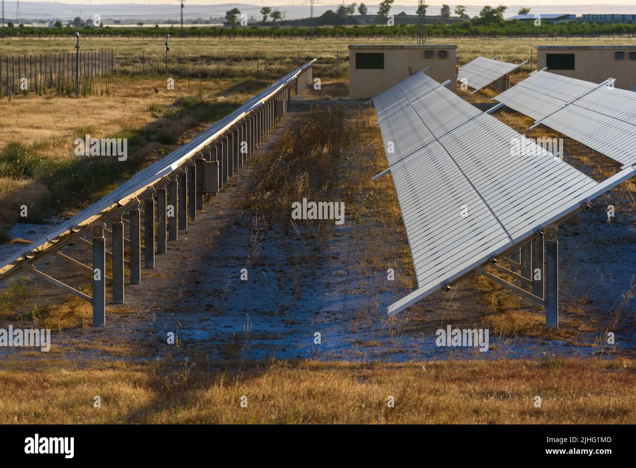 Solar panels in an installation in a desert area Stock Photo - Alamy