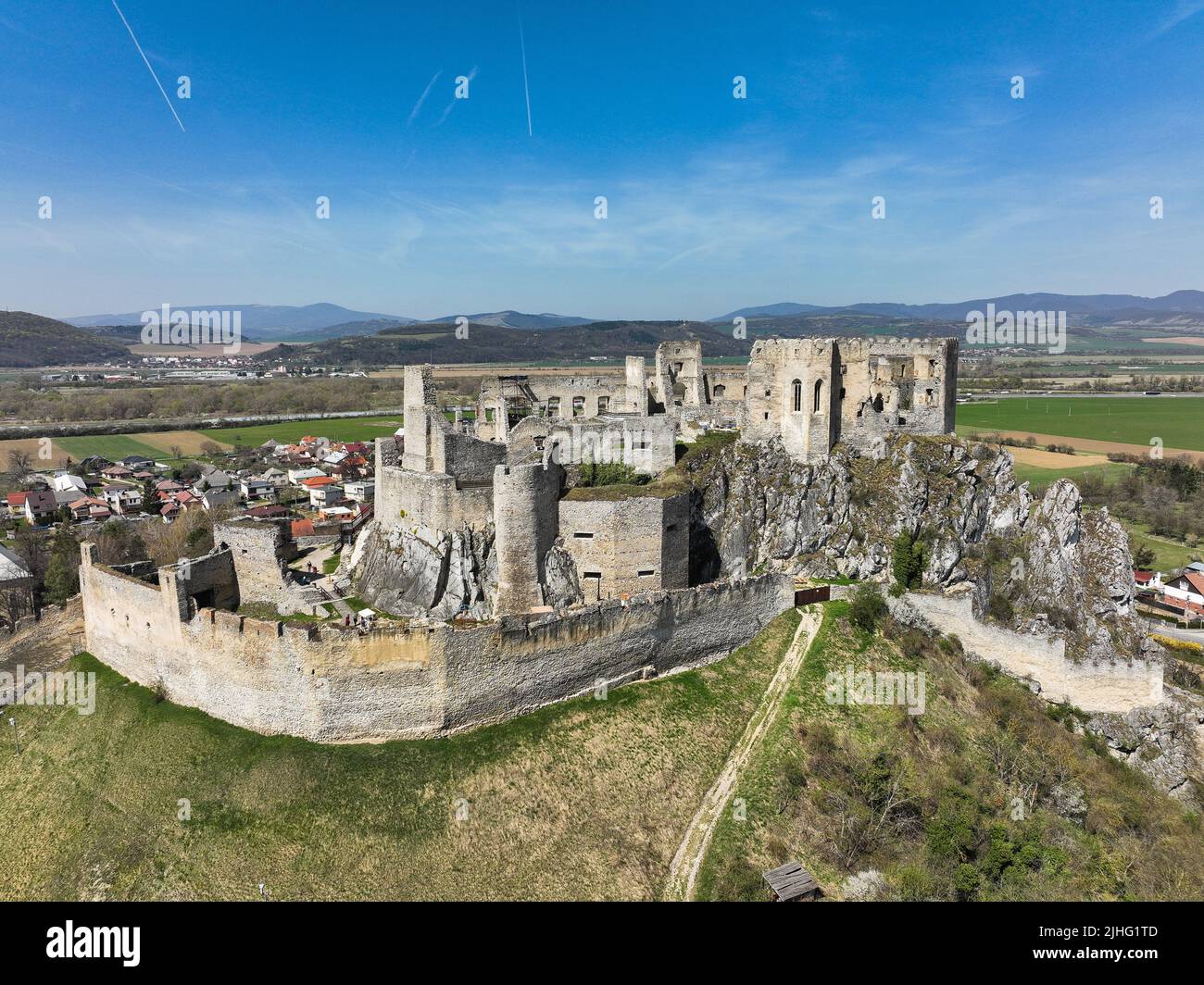 Aerial view beckov castle slovakia hi-res stock photography and images ...