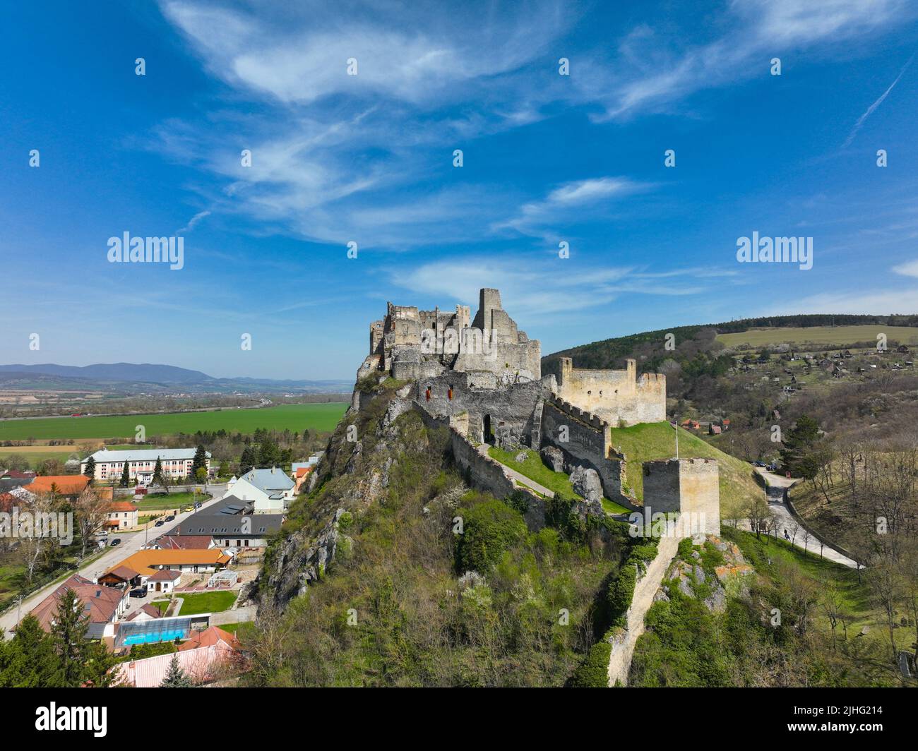 Aerial view beckov castle slovakia hi-res stock photography and images ...