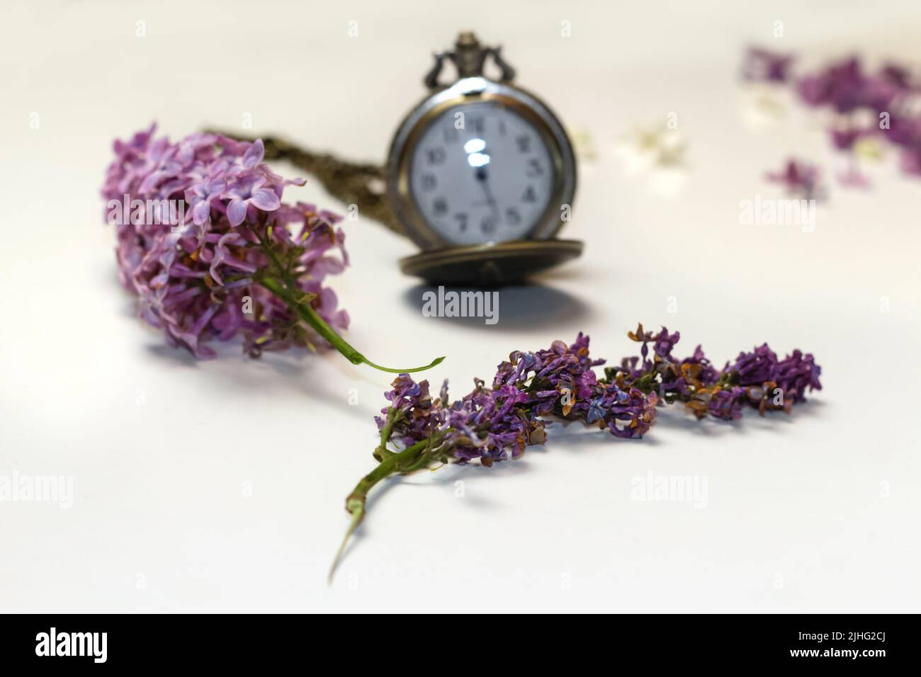 Defocus old watch. Concept of passing away, the clock breaks down into ...