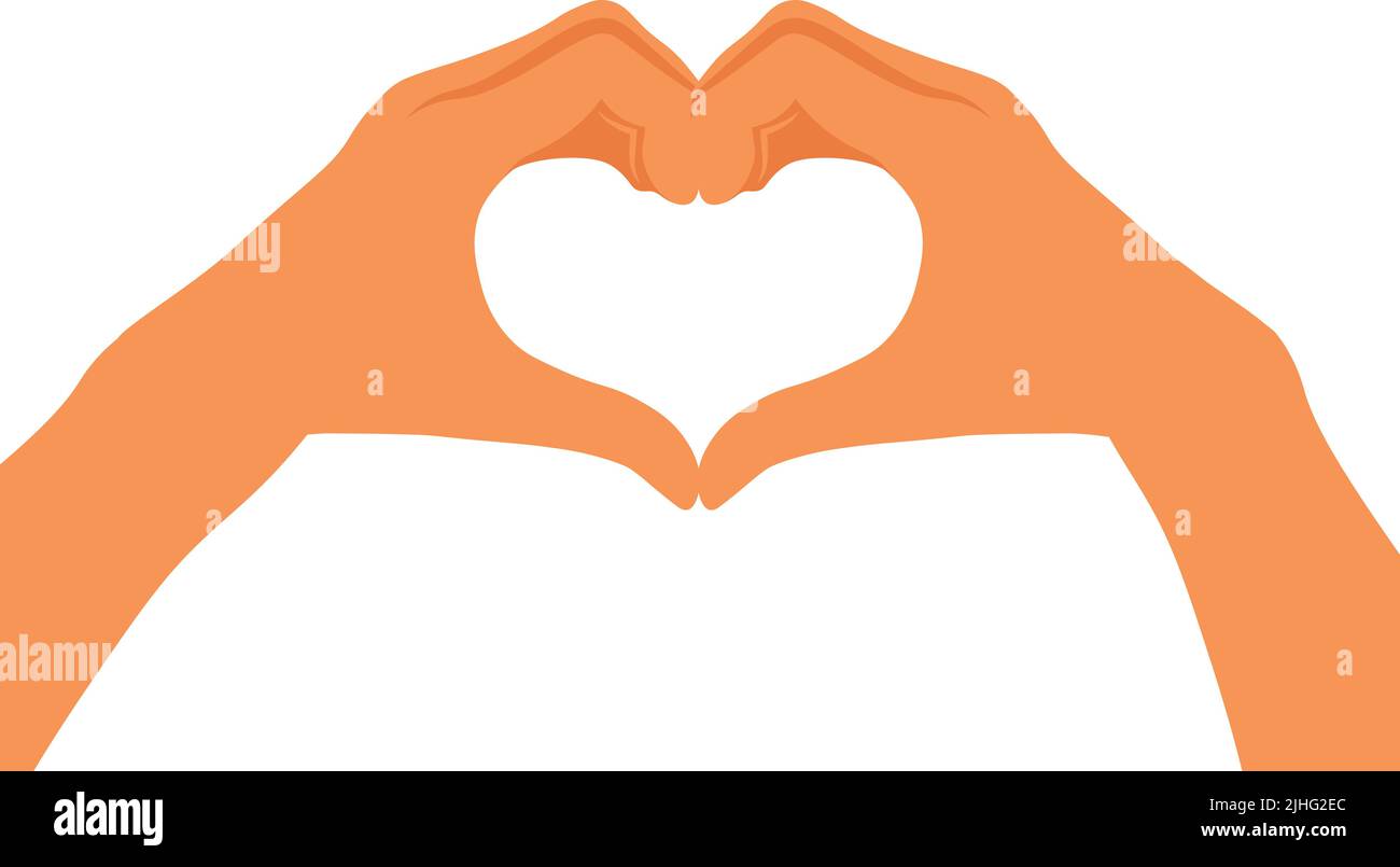 Two Hands Making Heart Sign Love Romantic Relationship Concept