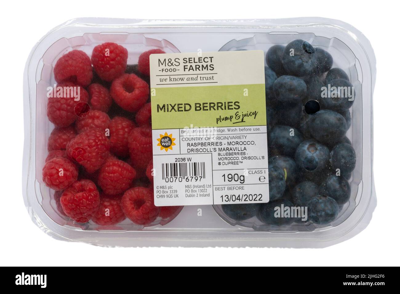 Mixed berries raspberries and blueberries from M&S select farms ...