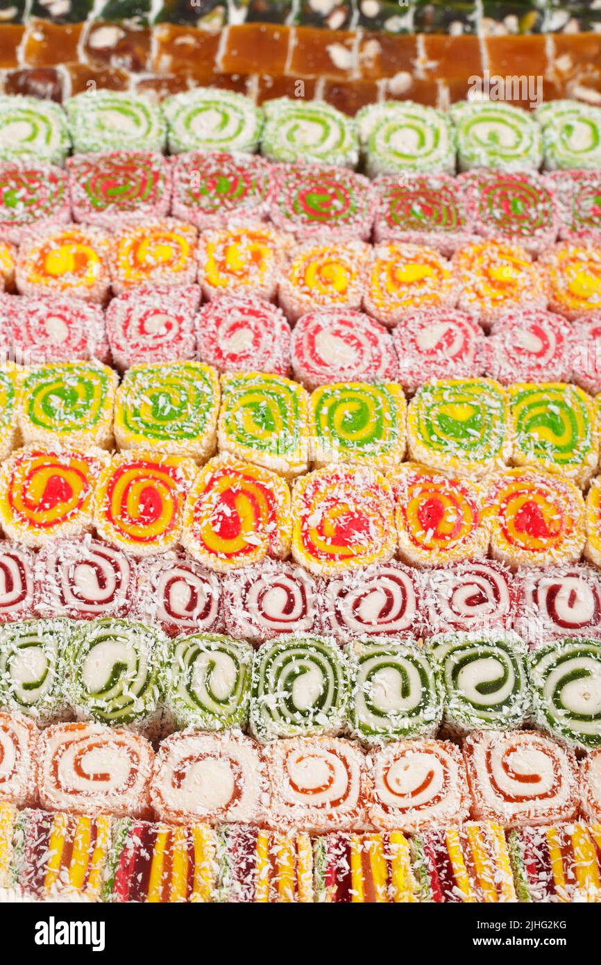 Assorted traditional turkish delight Stock Photo - Alamy