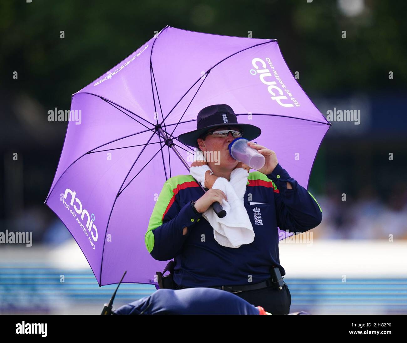 Umpire Suzanne Redfern keeps cool during the third one day ...