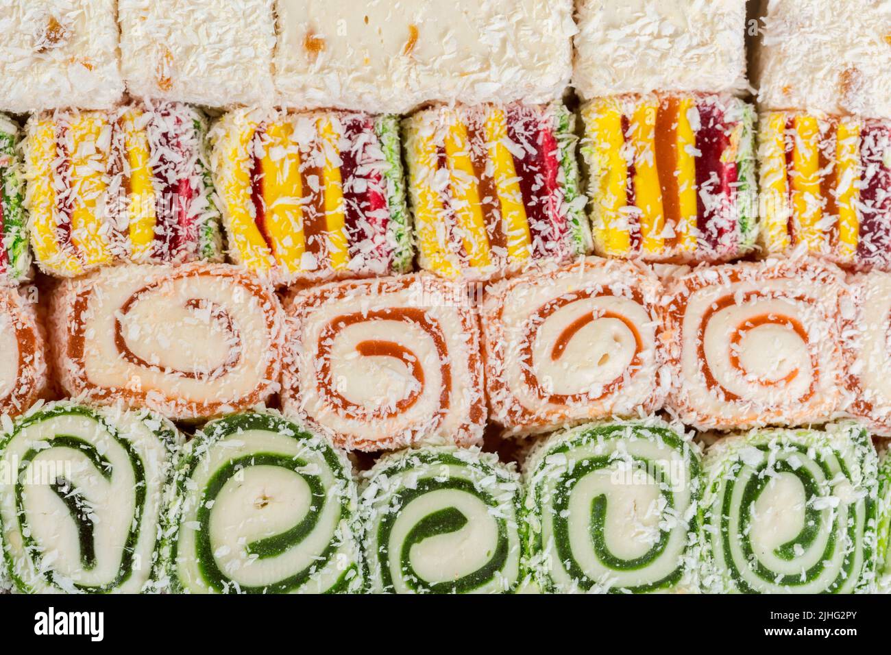 Assorted traditional turkish delight Stock Photo - Alamy