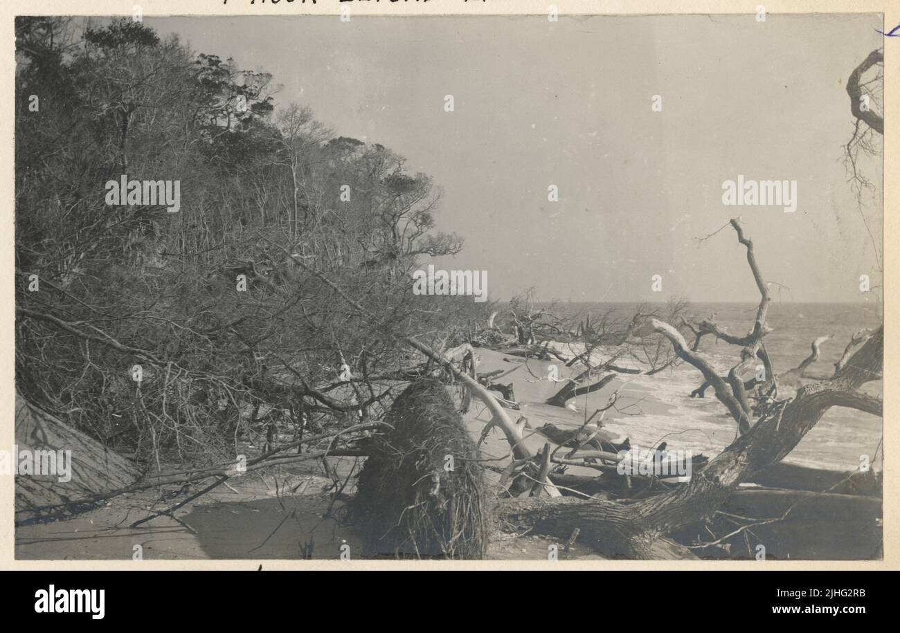 North Carolina - Cape Fear. Beach at Cape Fear Light Station, North ...