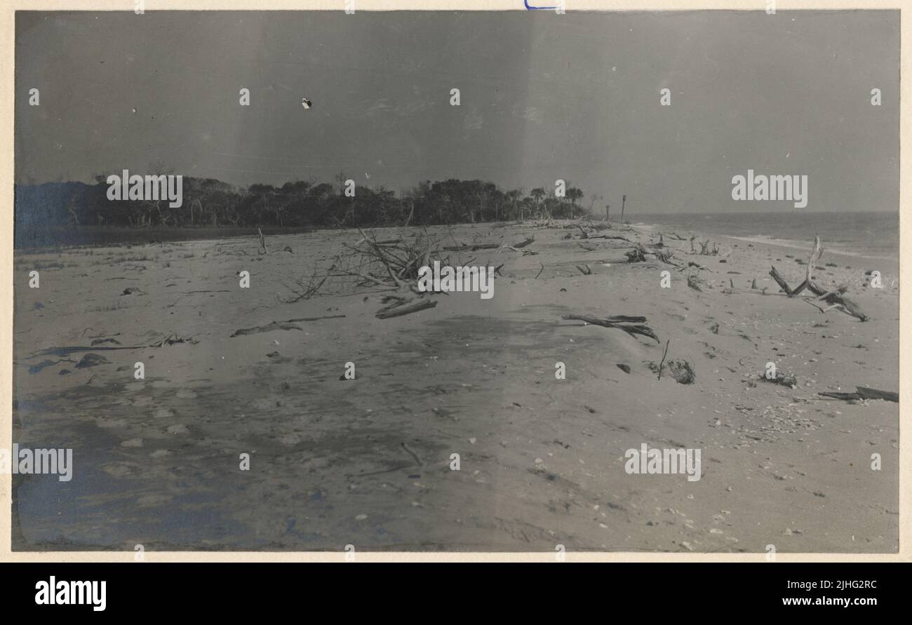 North Carolina - Cape Fear. Beach at Cape Fear Light Station, North ...