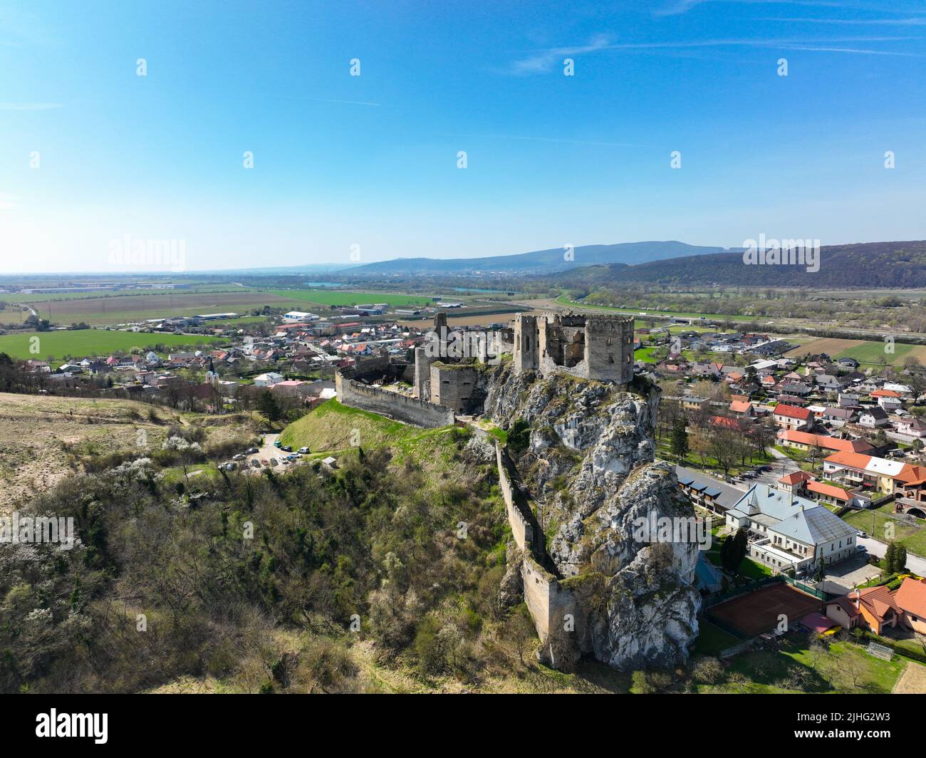 Aerial view beckov castle slovakia hi-res stock photography and images ...
