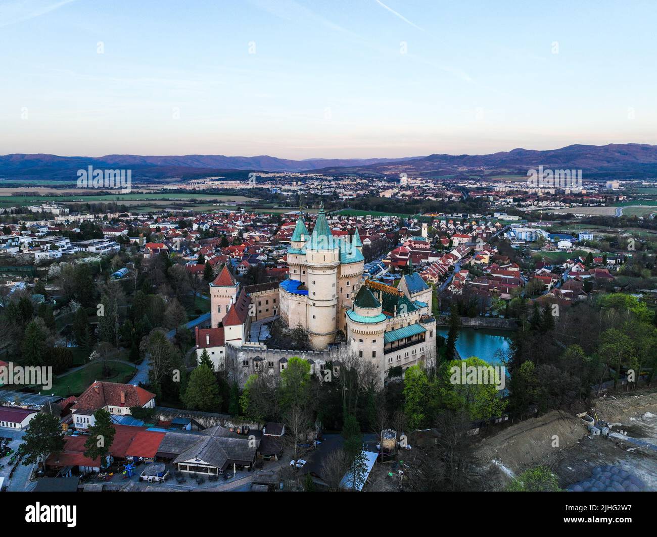 Aerial view of Bojnice castle in Slovakia Stock Photo - Alamy
