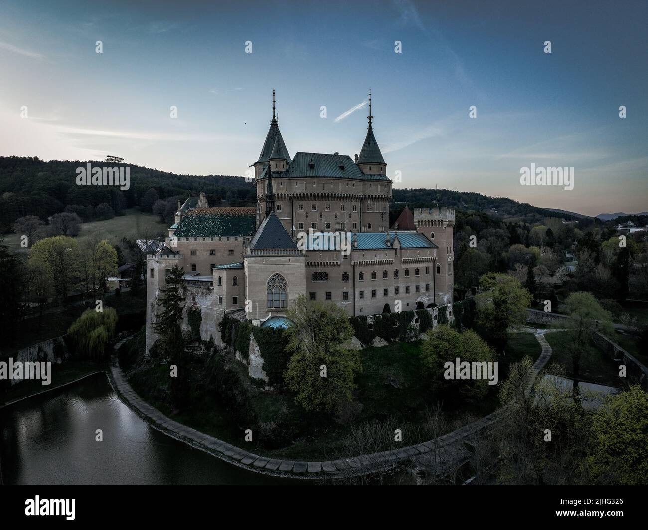 Aerial view of Bojnice castle in Slovakia Stock Photo - Alamy