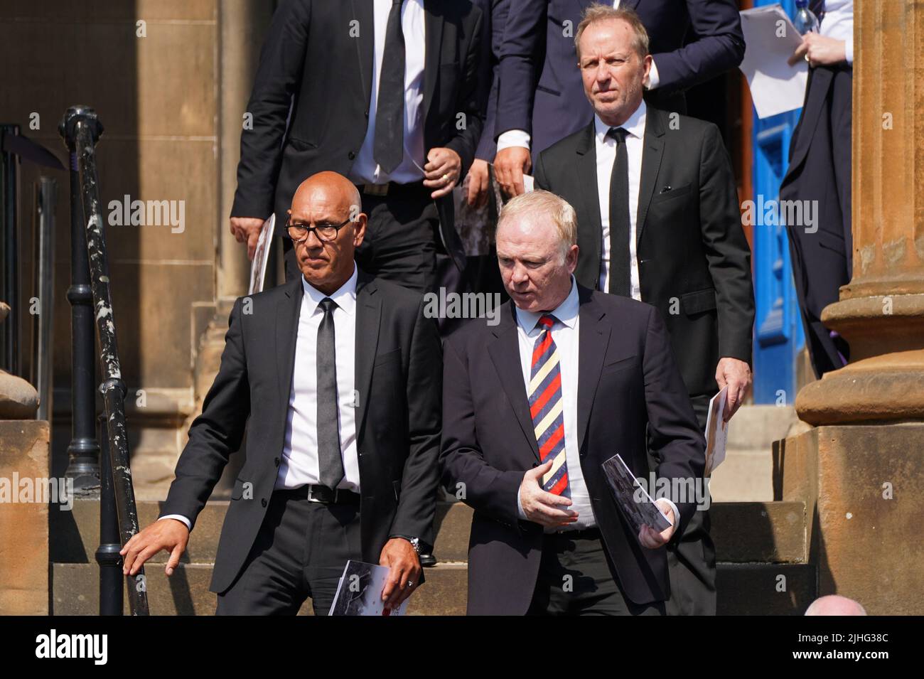 Former Rangers players Mark Hateley (left) and Trevor Steven (top right ...