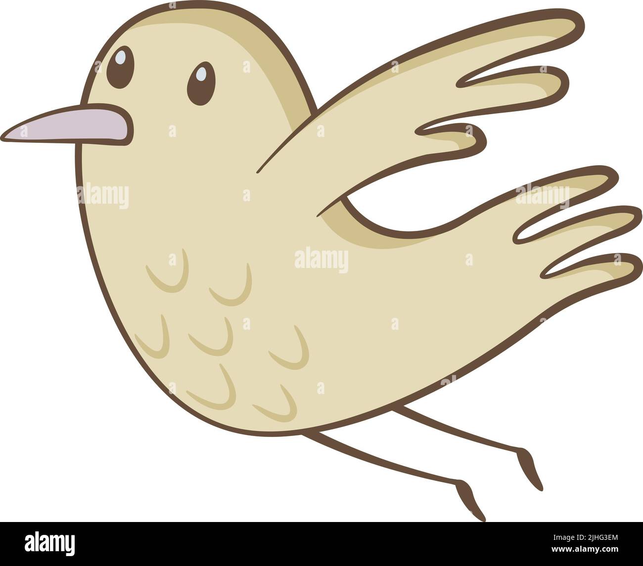 Cute illustration of little bird flying on white background. Vector ...