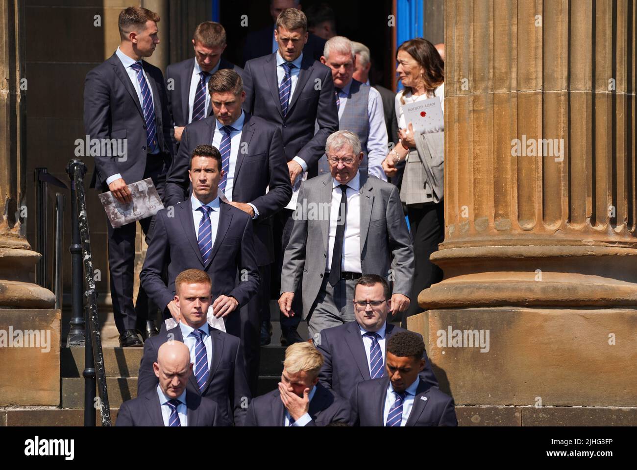 Sir Alex Ferguson (centre right) with current Rangers goalkeeper Jon ...