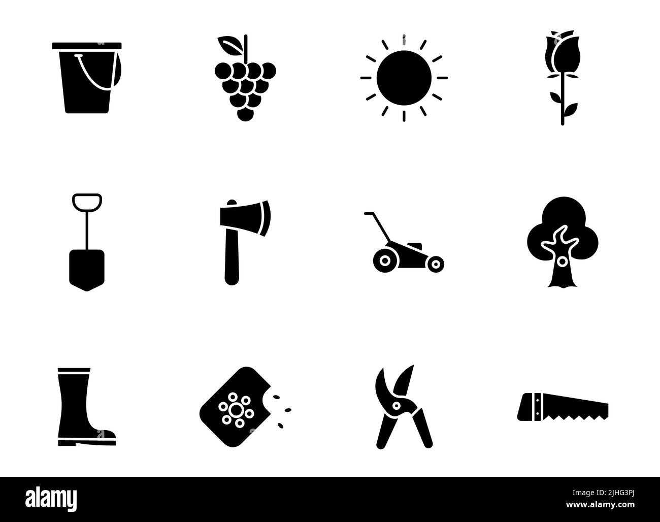 gardening black vector icons Stock Vector Image & Art - Alamy