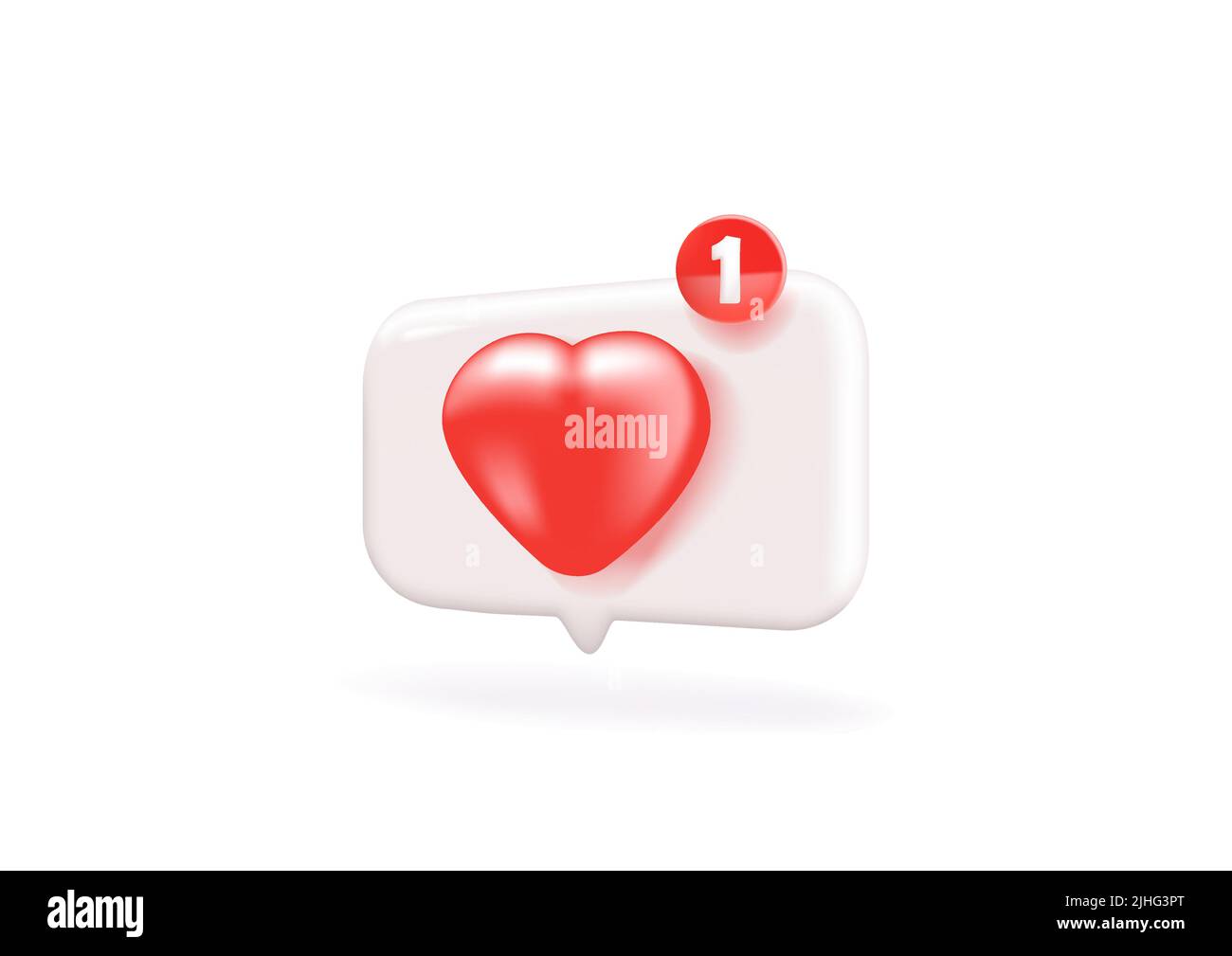 3d vector icon message dialog button with red heart. Realistic Elements ...