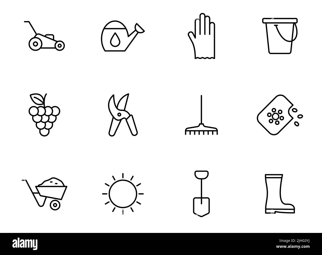 garden linear vector icons Stock Vector Image & Art - Alamy